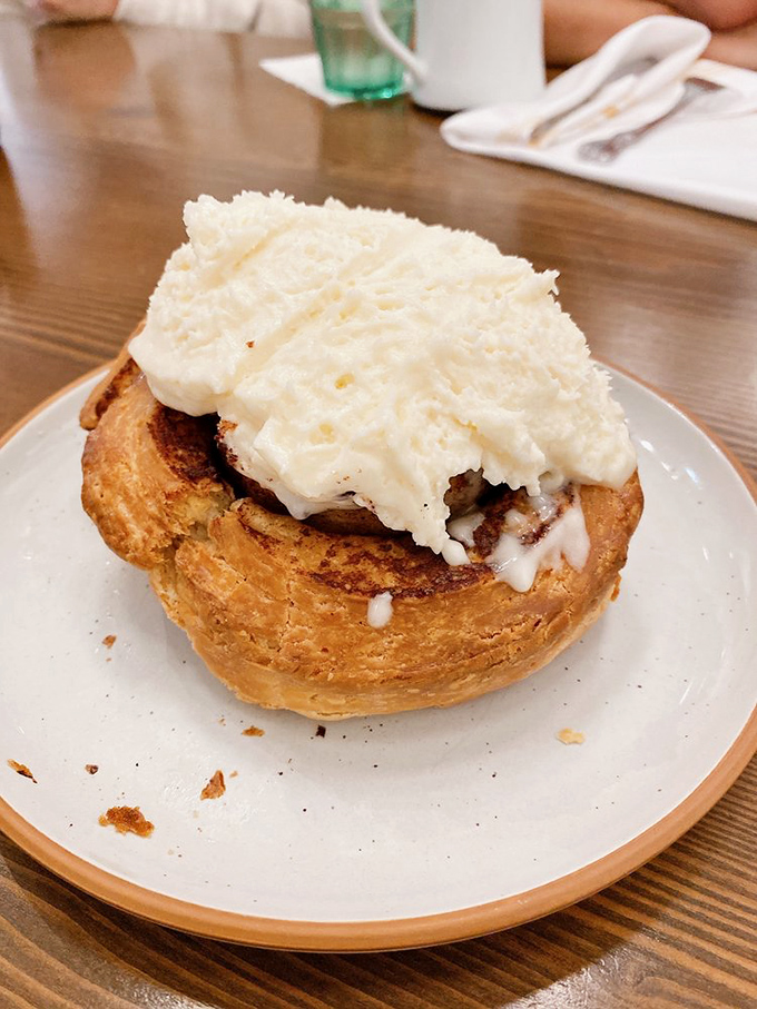 A cinnamon roll that doesn't just speak to your soul—it serenades it with a full brass band and backup singers.
