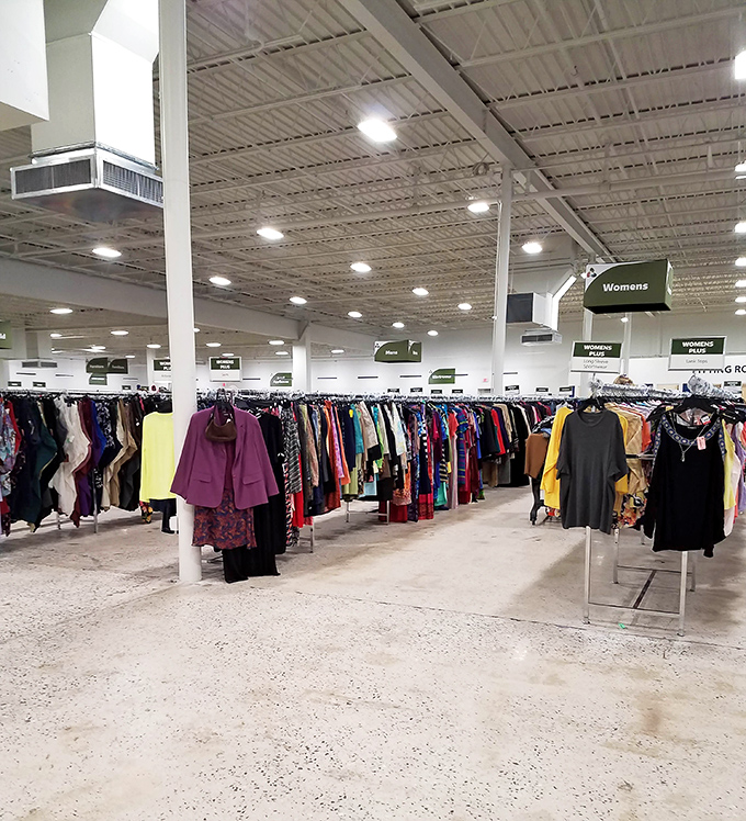 A rainbow of garments awaits new owners&mdash;proof that style doesn't require a platinum credit card, just a good eye and patient browsing.