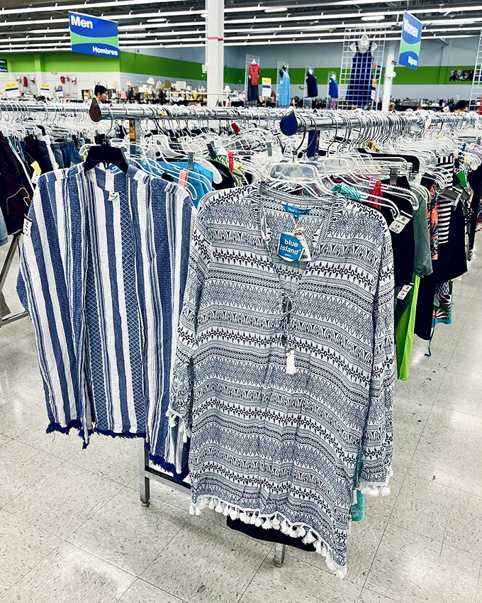 The men's department: where button-downs get second chances and your style gets an affordable upgrade. Blue patterns and stripes for days!