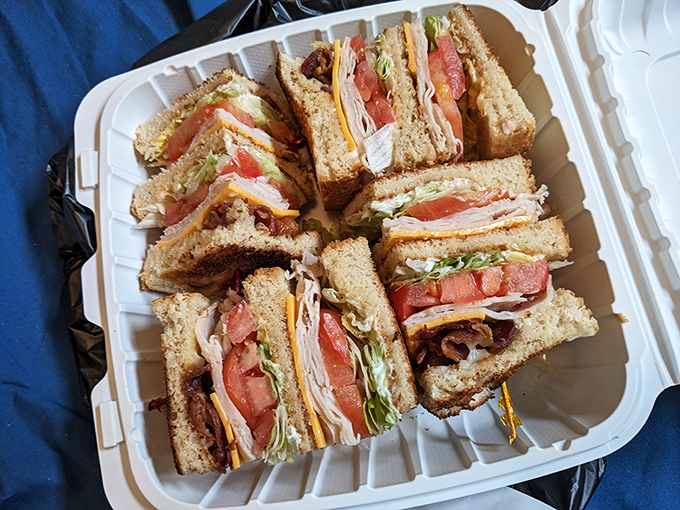 Club sandwiches here tower with layers of goodness that require architectural planning to eat properly.