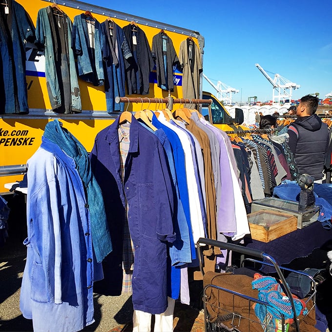 The vintage clothing truck: where your next signature style statement is hanging between a 1970s leisure suit and what might be a forgotten movie costume.