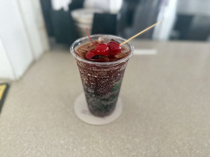 Cherry on top! This classic cola comes dressed for the occasion, proving even the simplest pleasures get the VIP treatment at Palm Pavilion.