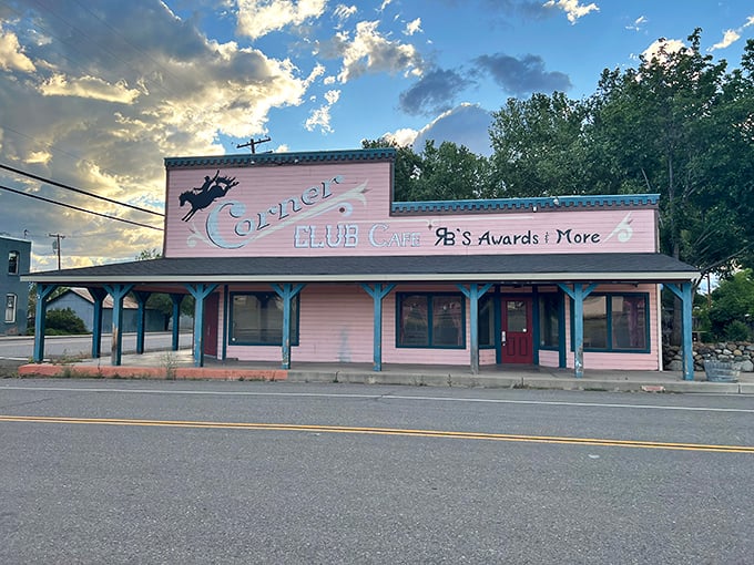 The Corner Club Cafe's pink facade isn't just a building&mdash;it's an invitation to sit down, stay awhile, and remember when conversations didn't require Wi-Fi.