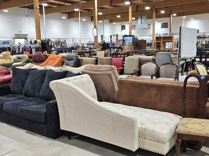 Couch potato paradise where comfortable seating meets wallet-friendly prices in perfect harmony throughout the showroom.