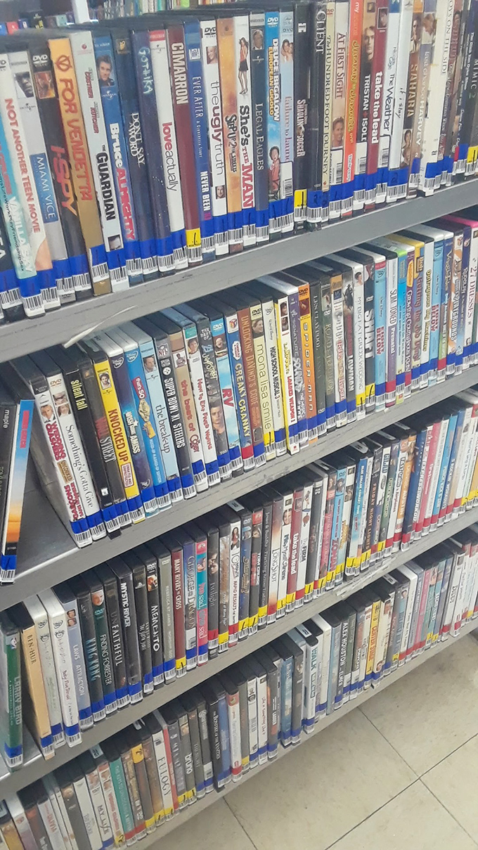 Hollywood's greatest hits line these shelves, where forgotten DVD collections find new audiences for less than the price of a streaming subscription.