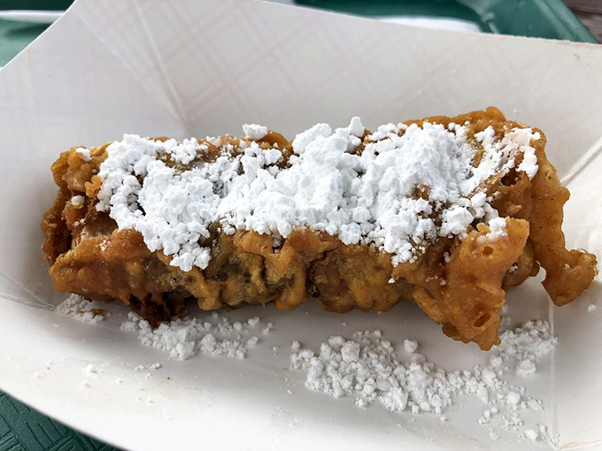 A deep-fried Snickers bar that makes you wonder why we ever eat candy bars in their natural state. Melty, crunchy, powdered sugar perfection.