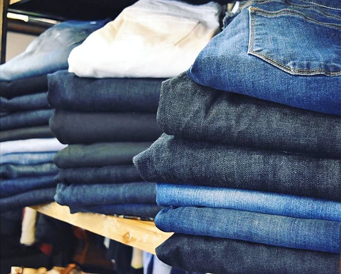 Denim heaven exists, and it's stacked neatly on these shelves &ndash; each pair with the perfect amount of character without the break-in period.