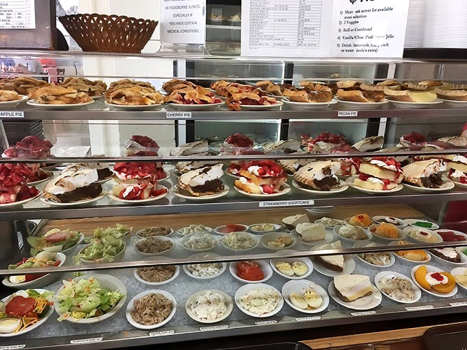 The dessert case at Matthews isn't just a display—it's a museum of Southern sweetness where every exhibit deserves your undivided attention.