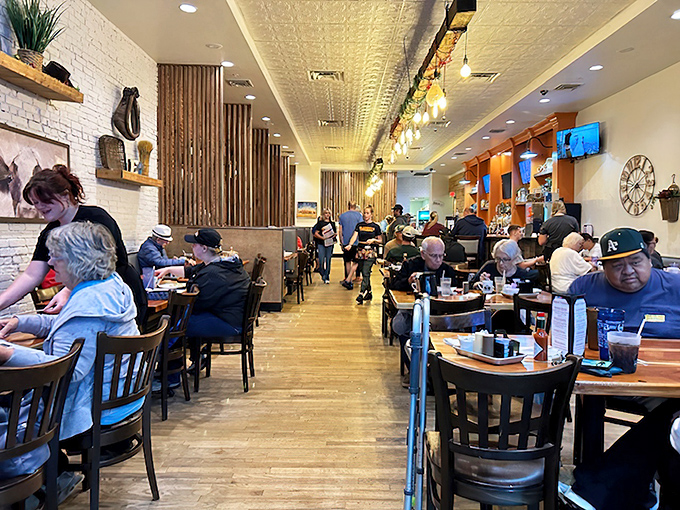 Weekend mornings bring a cross-section of Stillwater society—from college students to farmers—all united in the pursuit of perfect pancakes.