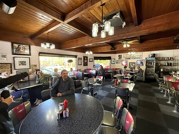 The dining room buzzes with the energy of satisfied customers. Notice nobody's looking at their phones&mdash;the food demands full attention.