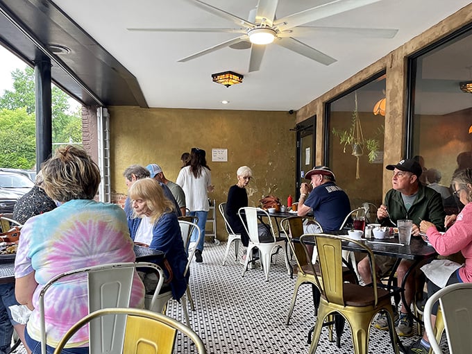 The outdoor seating area buzzes with the energy of locals who've figured out where the good stuff is&mdash;the secret's definitely out in Sylva.