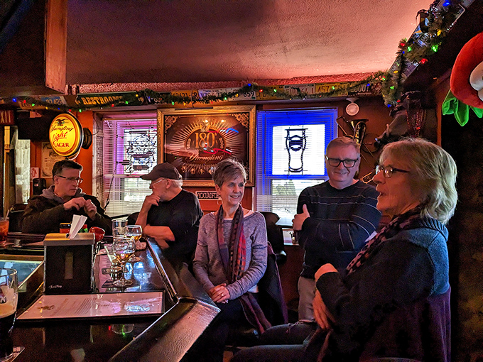 The bar area&mdash;where strangers become friends and friends become family. All united by the universal language of good barbecue.