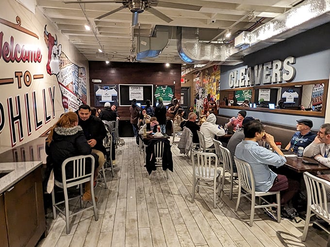 Where cheesesteak dreams come true. Locals and visitors alike gather in this temple of steak and cheese worship.