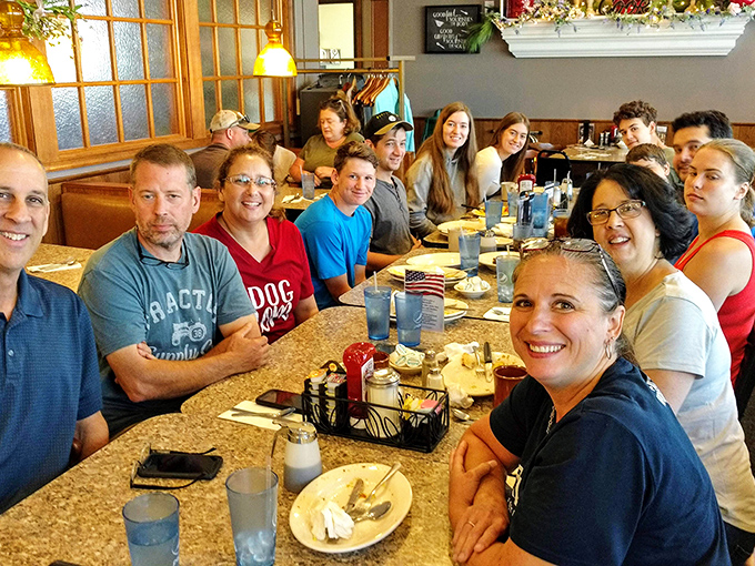 Where strangers become friends over bottomless coffee cups. These tables have hosted everything from first dates to family reunions to "I-just-needed-pancakes" emergencies.