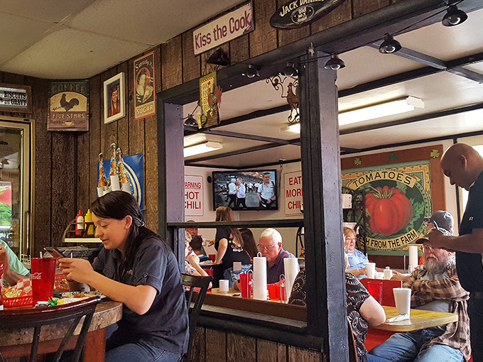 Where strangers become friends over shared BBQ appreciation. That tomato sign isn't decoration - it's a lifestyle statement.