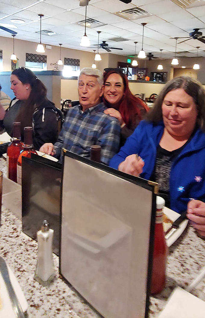 Real people enjoying real food - the kind of authentic dining scene Instagram can't capture.