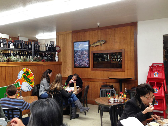 Where families gather to share meals and memories. That mounted fish on the wall has seen some serious eating.