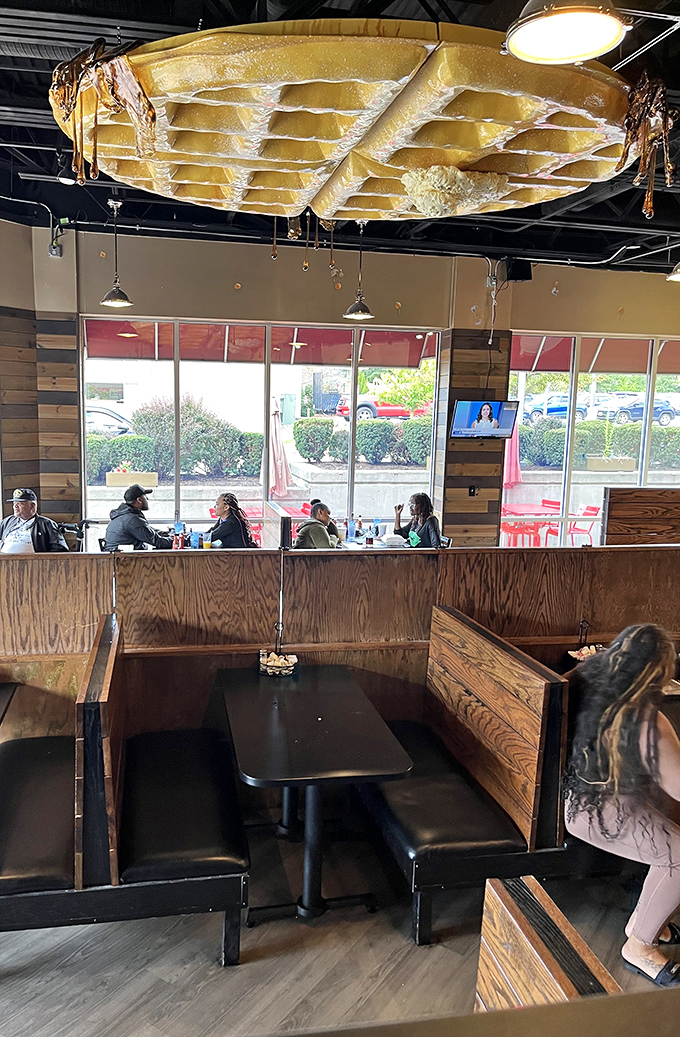 Where breakfast magic happens&mdash;wooden booths that have witnessed countless morning conversations and syrup-induced happiness.