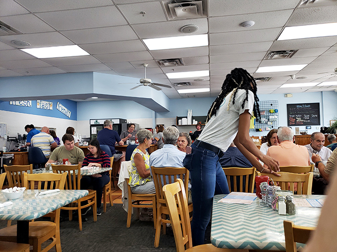 The breakfast rush in full swing, where strangers become friends over shared appreciation for exceptional morning fare.