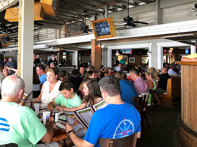 At peak hours, Schooners buzzes with the energy of people who've discovered that vacation calories definitely don't count.