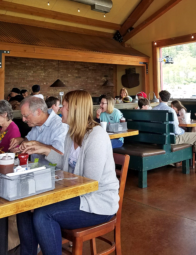 The true measure of a great BBQ joint: happy diners lost in conversation and the serious business of enjoying every bite.