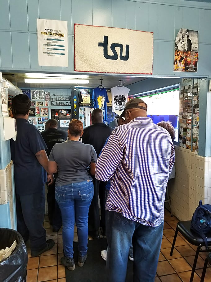 The line forms for a reason. These customers aren't here for the ambiance&mdash;they're here for a taste of authentic Nashville that tourist guides rarely mention.