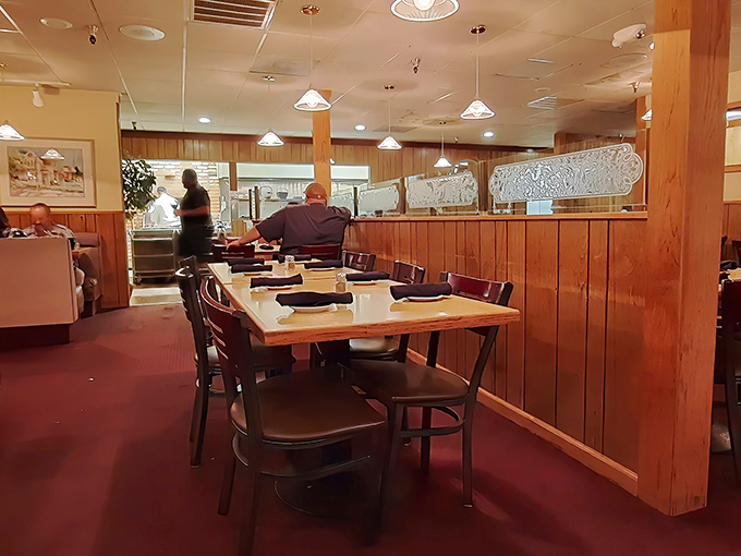 The dining room&mdash;where strangers become friends over shared appreciation of perfectly cooked beef. Notice the absence of phones? That's intentional.