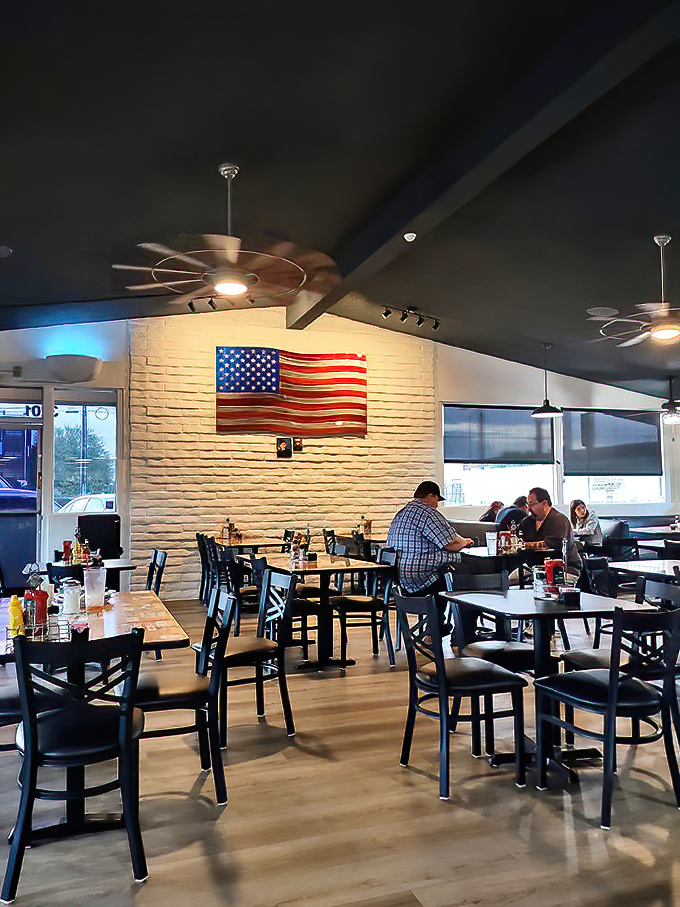 The modern dining room might have been updated, but that all-American spirit remains as unchanged as the perfect cup of diner coffee.