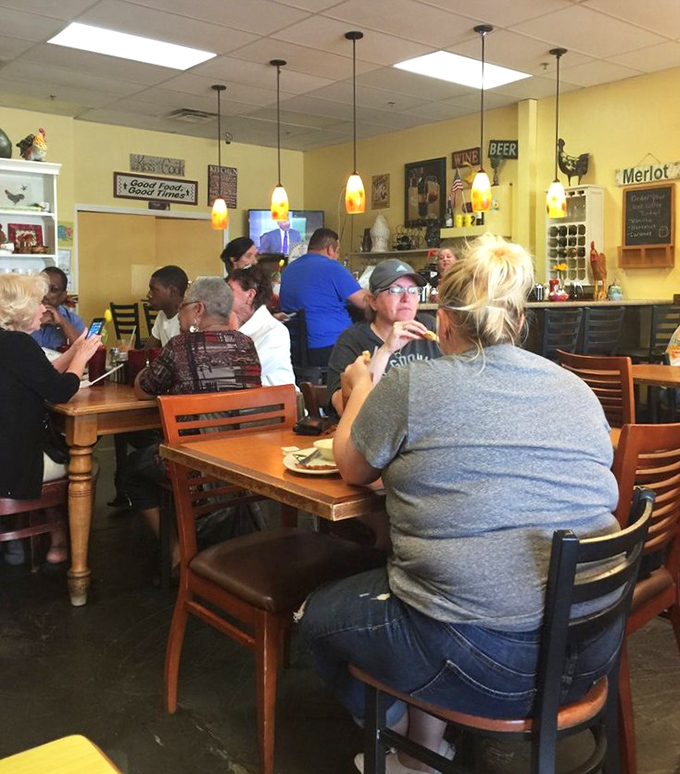 The diverse crowd of diners united by one common language: the satisfied nod that follows each perfect bite.