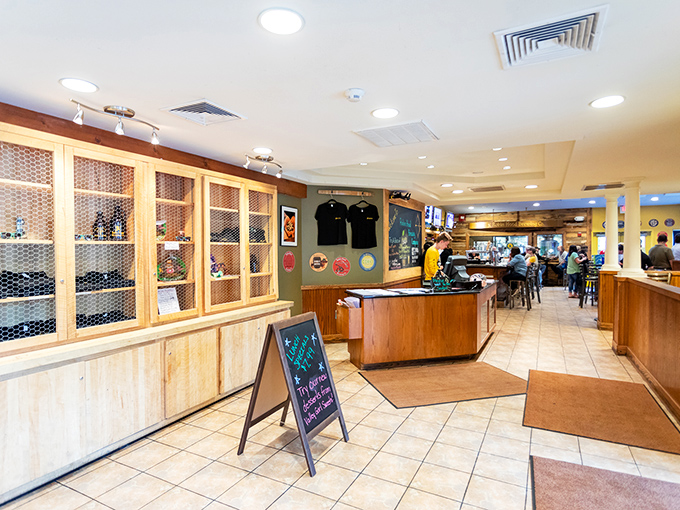 The dining area&mdash;where strangers become friends and friends become family, all united by the universal language of good food.