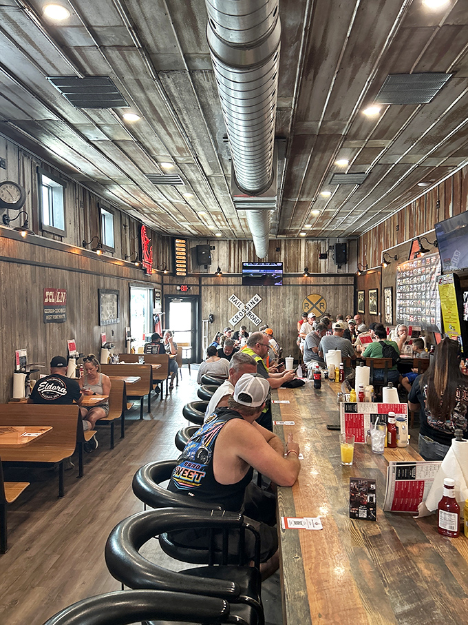 Where locals gather at the counter, sharing stories as freely as condiments. This is small-town America at its most authentic.