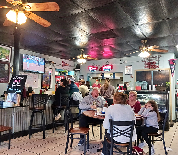 Where locals gather to solve world problems over coffee and eggs &ndash; democracy in action, folks.