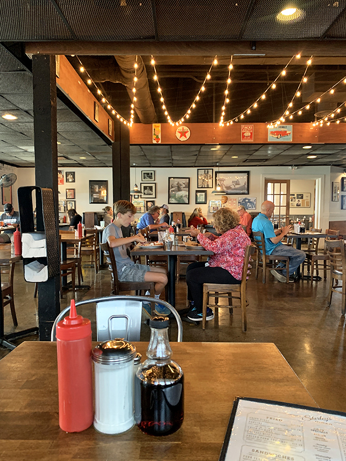 The universal language of satisfaction: heads down, forks up, conversation flowing between bites of pure joy.