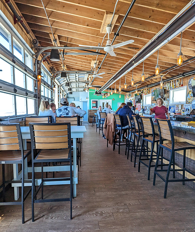 Wooden beams, natural light, and happy diners &ndash; the holy trinity of coastal restaurant perfection.
