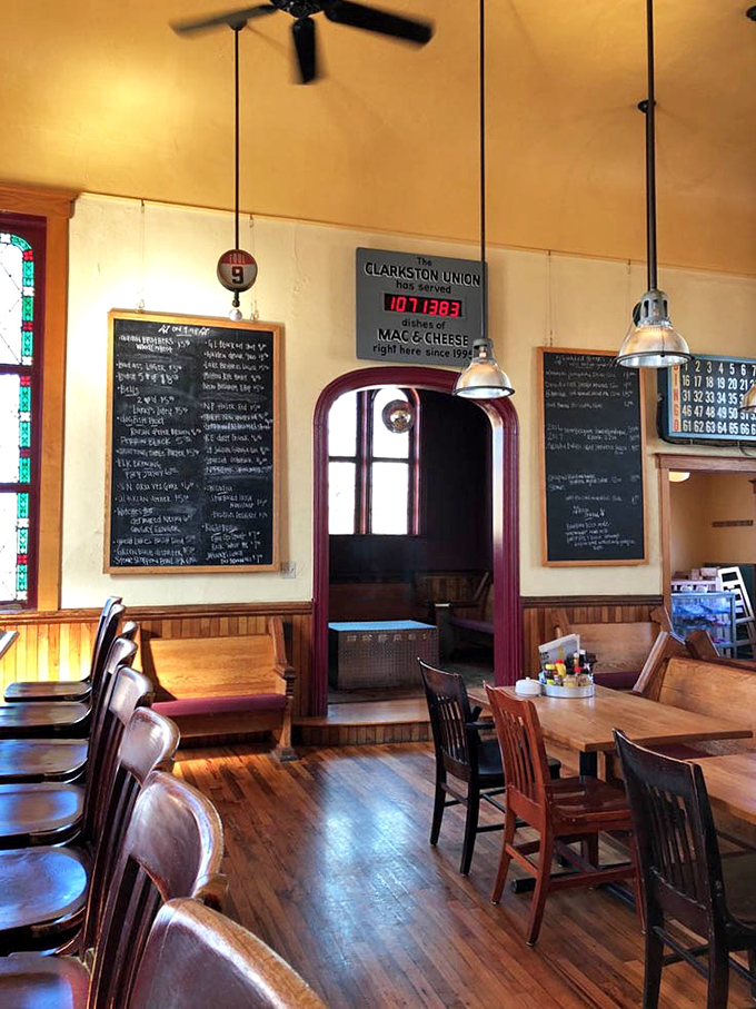 Classic American diner vibes with upscale touches - booth seating that invites lingering over exceptional meals.