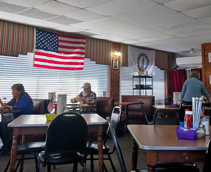 The dining area feels less like a restaurant and more like a community living room where everyone's invited to break bread together.