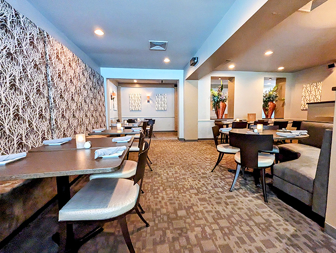 Modern meets cozy in a dining space that whispers "stay awhile" without shouting about it.