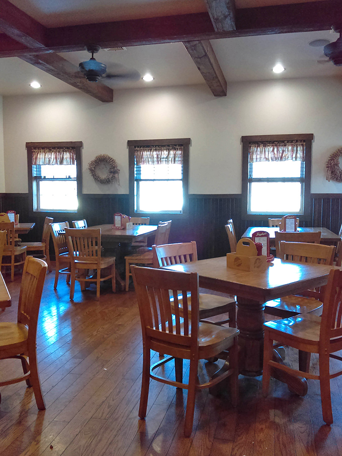 Another dining room view that showcases the restaurant's rustic charm—simple, honest, and as welcoming as a grandmother's hug.