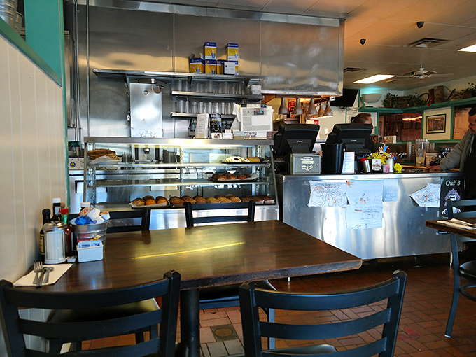 Counter culture at its finest, where solo diners become part of the breakfast symphony.