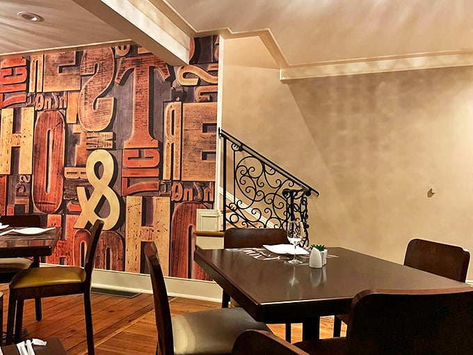 That wall of vintage letterpress blocks isn't just d&eacute;cor&mdash;it's a conversation starter for when your mouth is too full of deliciousness to speak.