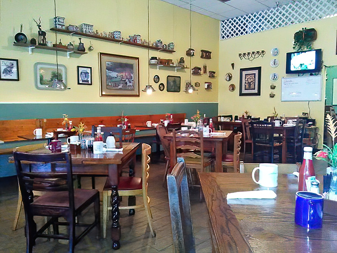 Every inch of wall space tells a story, with shelves of collectibles that make waiting for your food an impromptu museum visit.