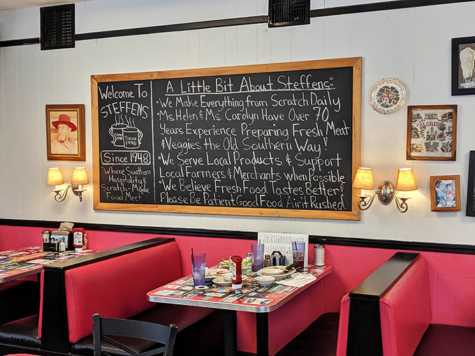 A chalkboard proudly announces "We Make Everything From Scratch Daily" &ndash; words that have become increasingly rare in our convenience-obsessed world.