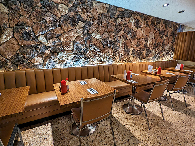 That stone wall isn't just decoration—it's witnessed thousands of first dates, business deals, and the silent contemplation of whether to order more coffee.