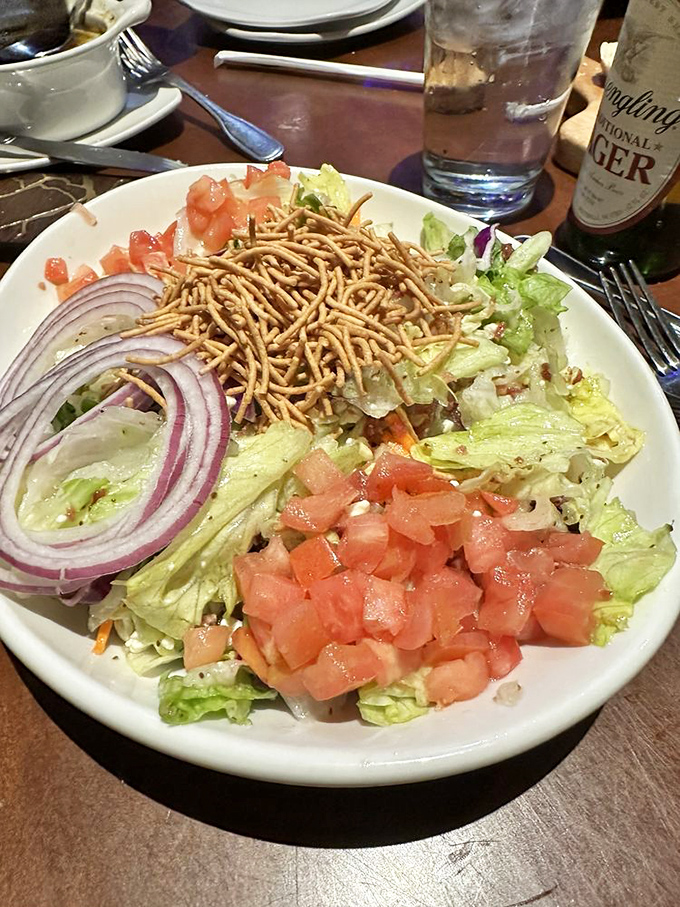 A dinner salad that doesn't feel like punishment – fresh ingredients proving vegetables can be more than just what food eats.