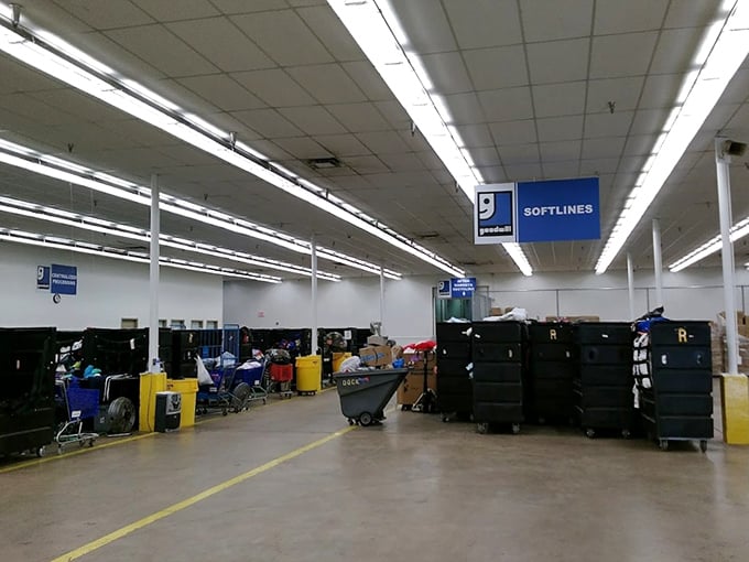 Behind the scenes of the treasure pipeline. The sorting area where donations begin their journey toward becoming someone else's perfect find.