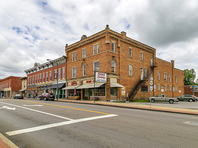 Sturdy brick buildings line Mount Gilead's streets, housing family businesses where transactions still sometimes end with "just pay me next time you're in."