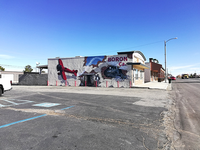 Murals throughout town tell Boron's story in vivid color, turning ordinary buildings into pages from a desert history book.