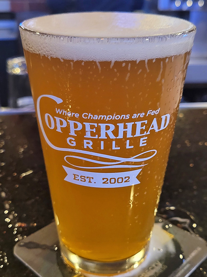 Where Champions are Fed indeed &ndash; this golden draft beer practically glows with promise, like liquid sunshine in a perfectly chilled glass.