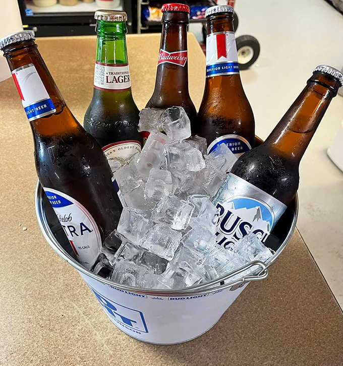 A bucket of icy beer bottles isn't just refreshment&mdash;it's a celebration waiting to happen. The perfect runway for your meal to take flight.