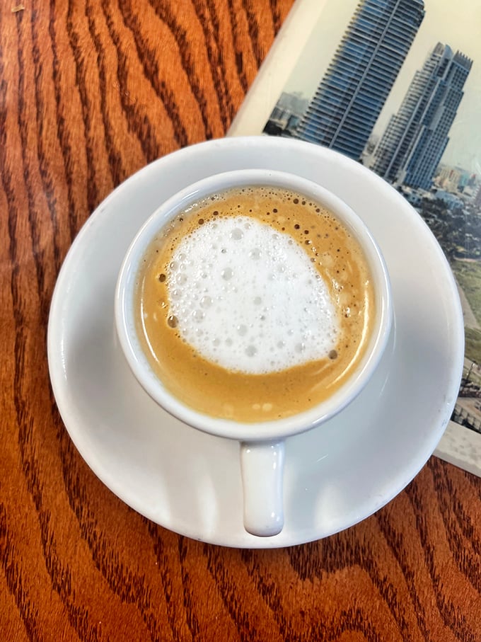 Cuban coffee isn't just caffeine&mdash;it's liquid optimism served in a demitasse cup, with Miami's skyline keeping watch.